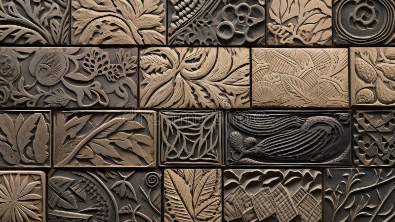 Block Linoleum Print Texture Stock Photo - Image of contrast, design ...