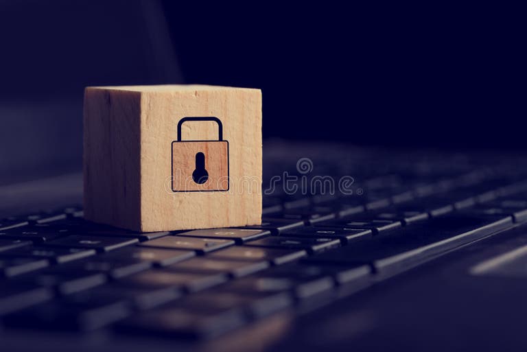 Block with Lock Graphic on Computer Keyboard Stock Image - Image of ...
