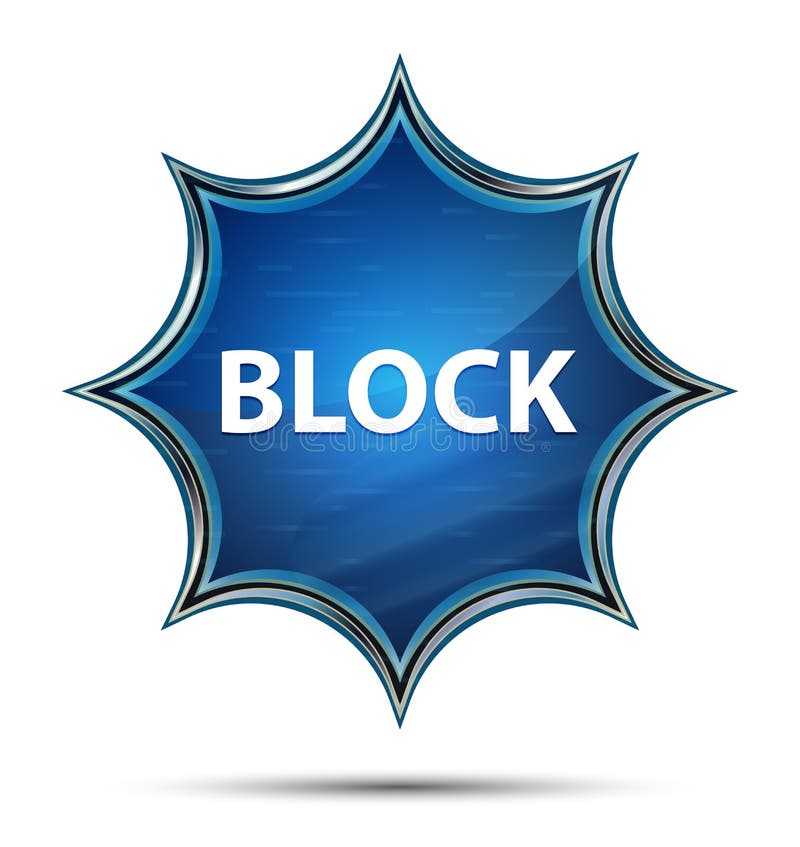 Block Magical Glassy Sunburst Blue Button Stock Illustration ...