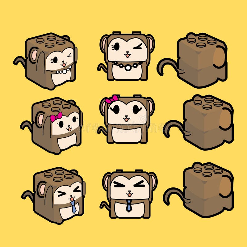 Block Monkey stock vector. Illustration of help, vector - 44949811