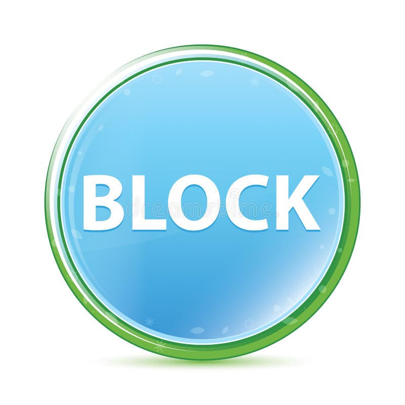 Block Natural Aqua Cyan Blue Round Button Stock Illustration ...