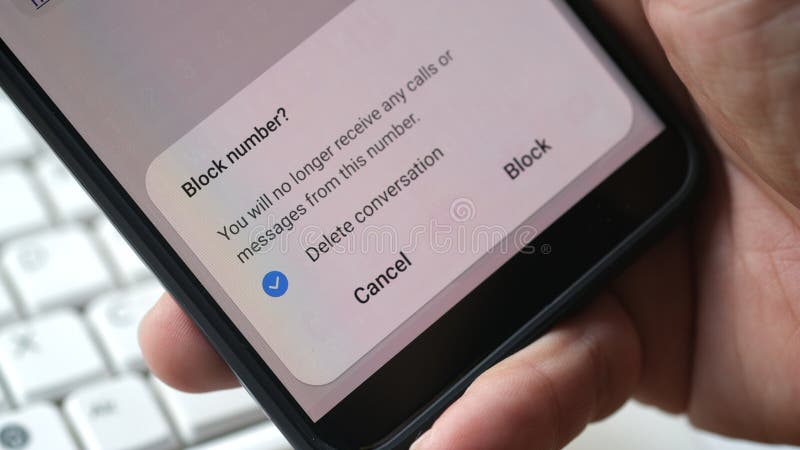 Block Number Feature on Android Smartphone Editorial Photography ...