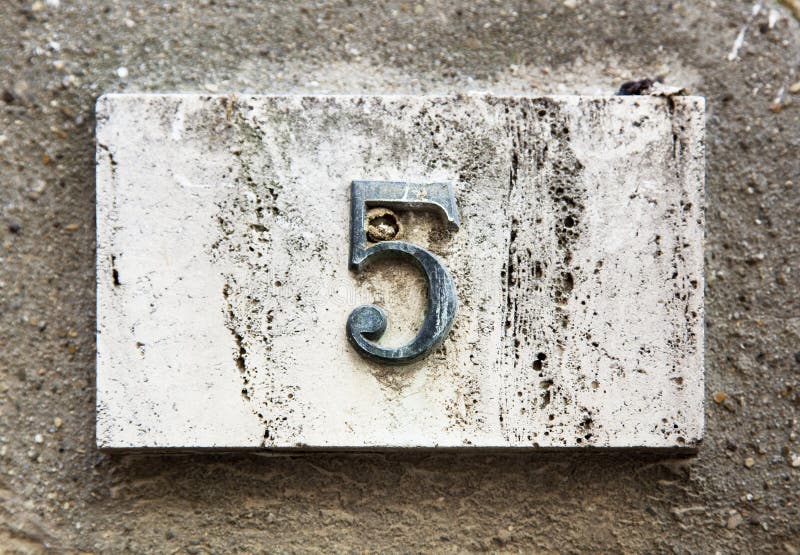 Rusting Cast Iron Number Plate Stock Photo - Image of typography ...