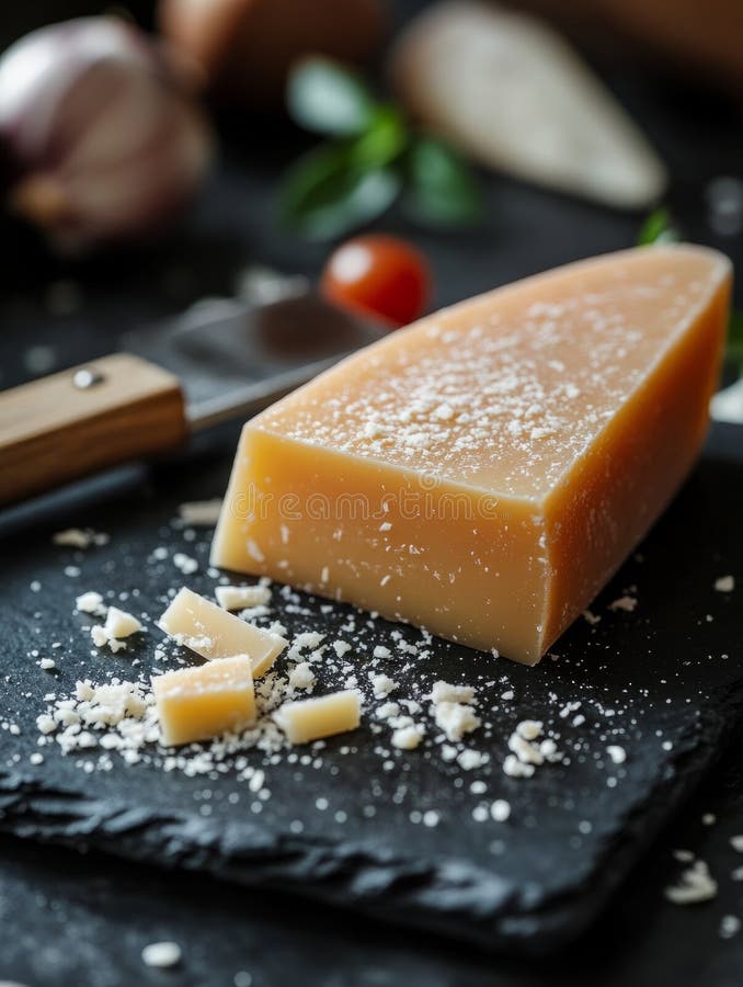 Block Parmesan Cheese Slate Board Crumbs Stock Photos - Free & Royalty ...
