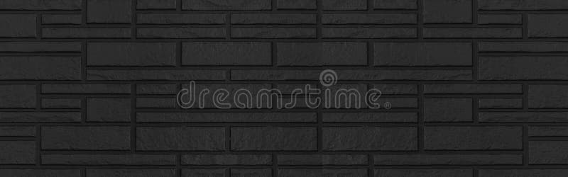 Block Pattern of Black Stone Cladding Wall Tile Texture and Seamless ...