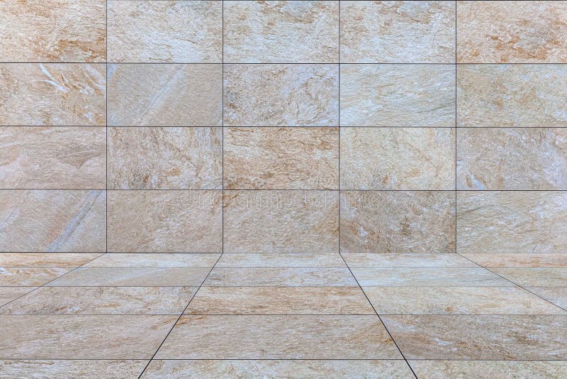 Block Pattern of Brown Stone Cladding Wall Stock Image - Image of ...