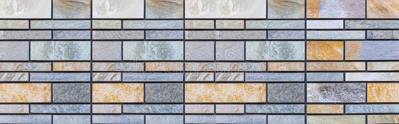 Block Pattern of Brown Stone Cladding Wall Tile Texture Stock ...