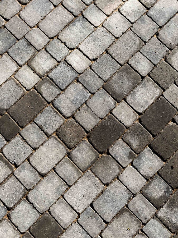 Block Paved Drive in Charcoal Grey Colour Paving Stock Photo - Image of ...