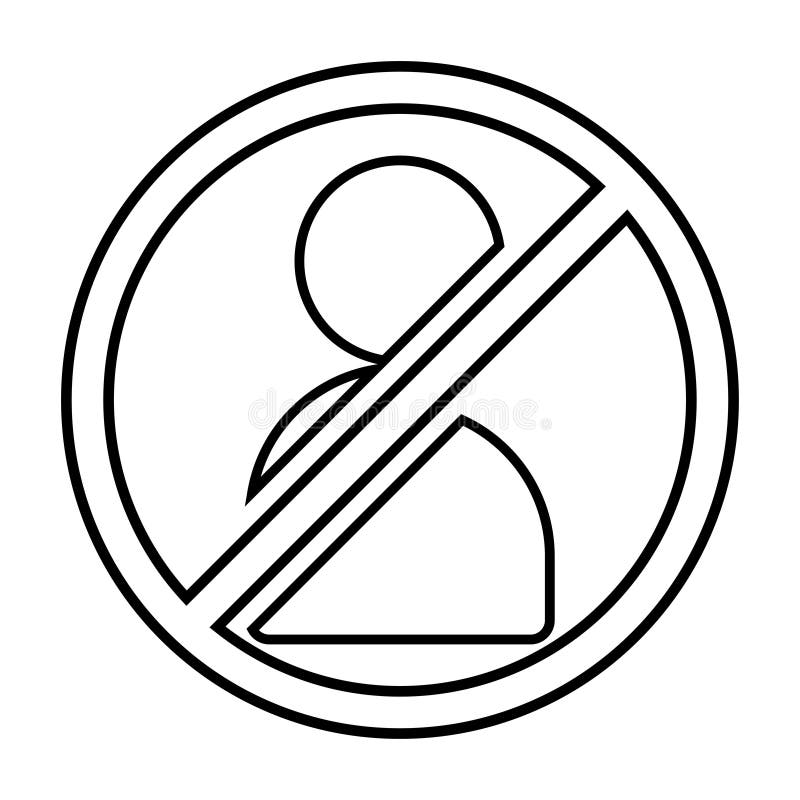 Block People Icon in Line Style Stock Vector - Illustration of remove ...