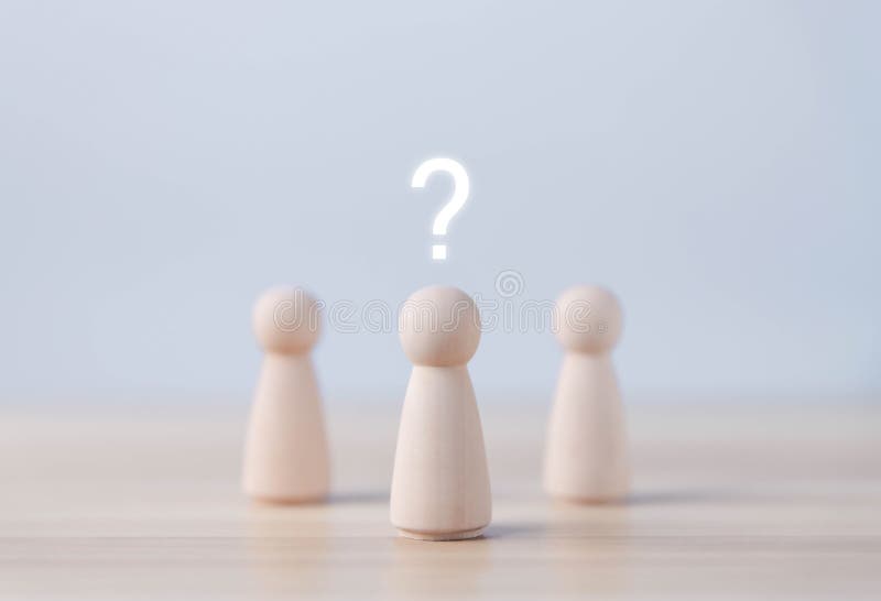 Block People Showing Question Mark Icon Stock Image - Image of help ...