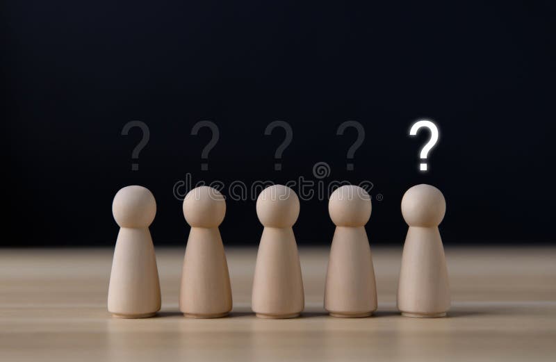 Block People Showing Question Mark Icon Concept of Choice Stock Image ...