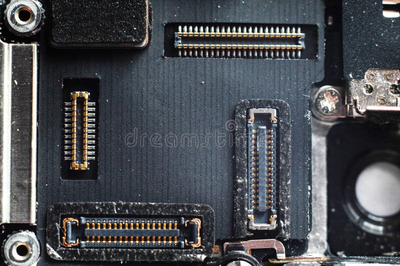 Block on the Phone Motherboard for Connecting a Flat Connector Stock ...