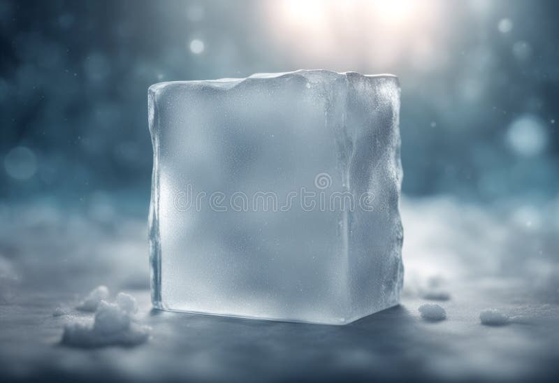 Block Rendering Ice 3d Three Dimensional Abstract Background Blue Clean ...