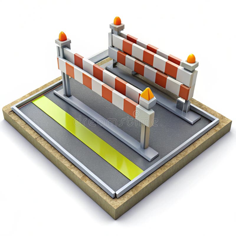 Block road 3D illustration stock illustration. Illustration of design ...