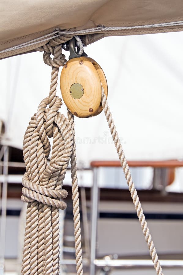 Nautical ropes and pulleys stock photo. Image of ropes - 656274