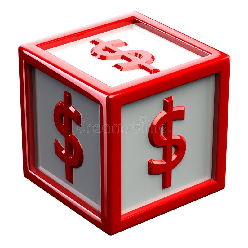 Block Dollar Sign stock illustration. Illustration of render - 25858812