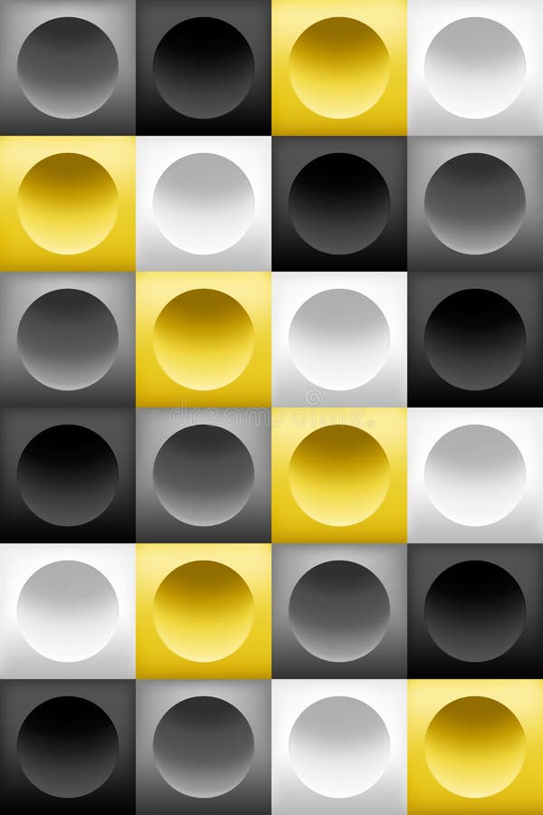 Block Square Circle 3D Gradient Yellow White Gray Black Stock Vector ...