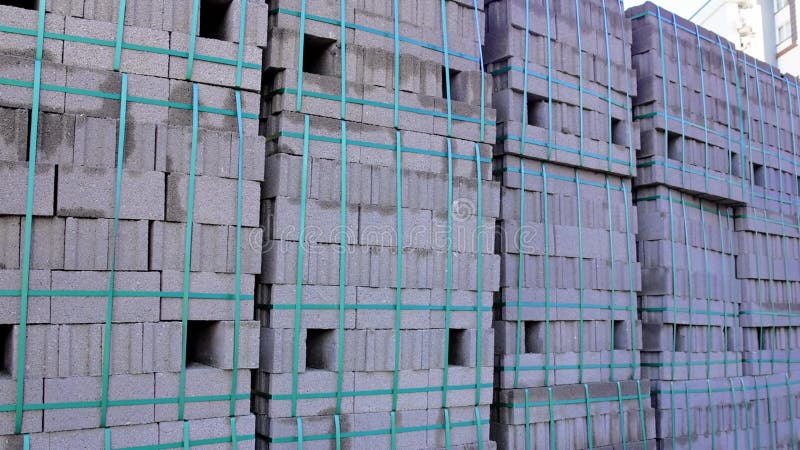 Block Stacks As Building Material at Site. Building Material in Block ...