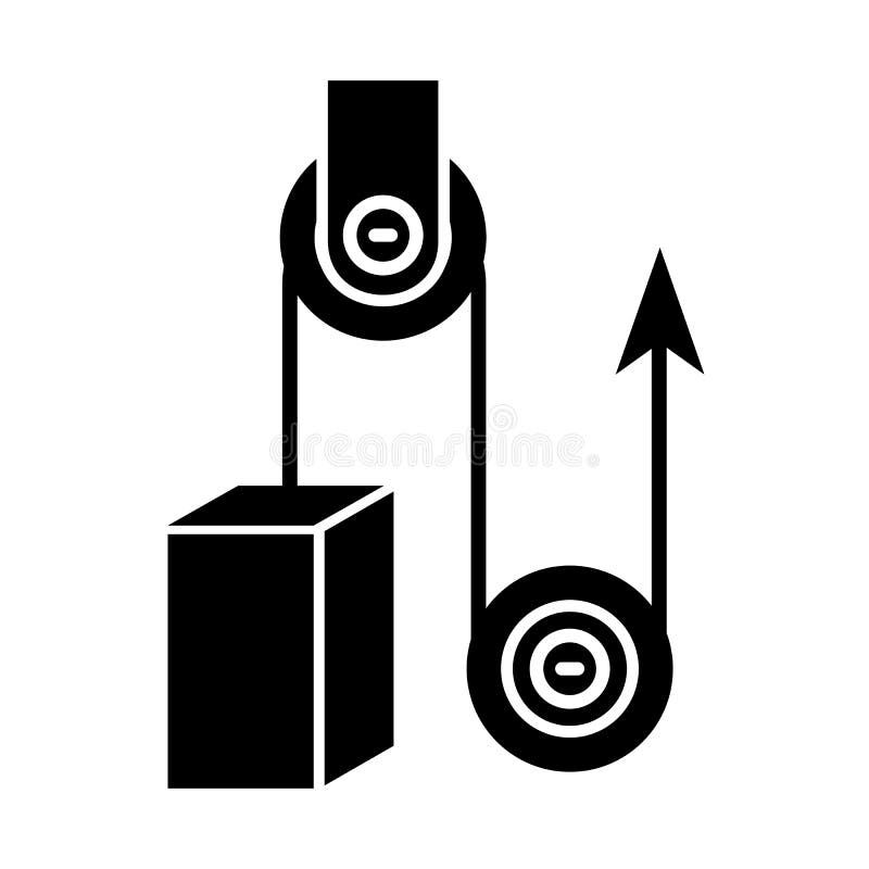 Block System Lift Icon. Machines Pulley Systems, Law of Motion. Physics ...