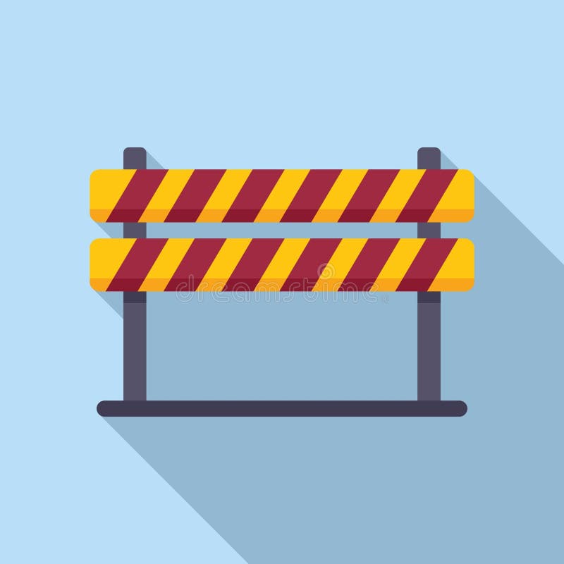 Block Train Icon Flat Vector. Safety Gate Stock Image - Image of ...