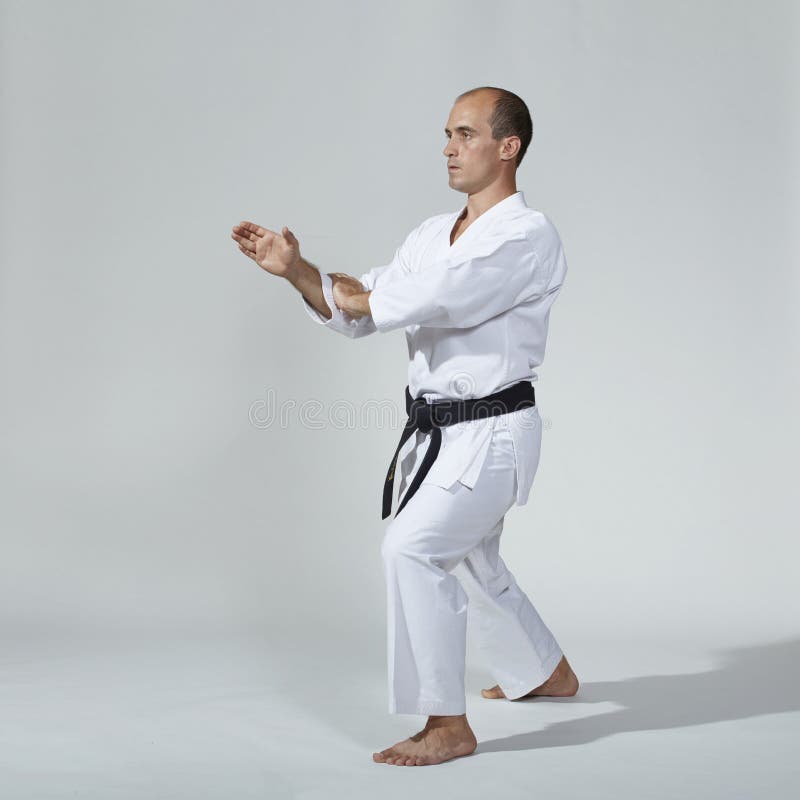 The Block is Trained by the Sportsman in the Formal Karate Exercise ...