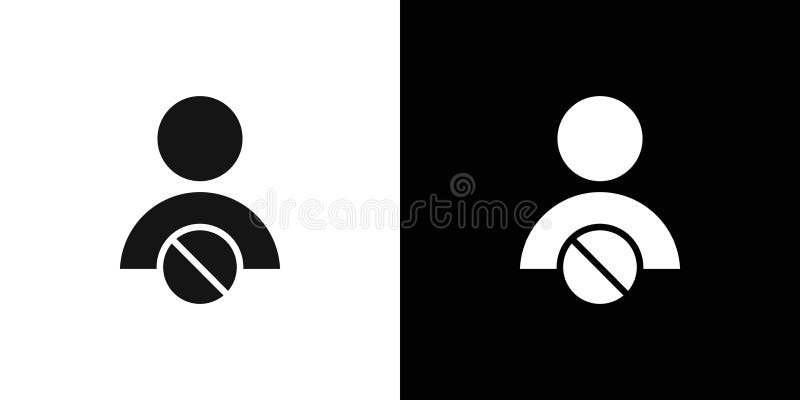 Block User Icon Flat Vector Set Outline Stock Vector - Illustration of ...