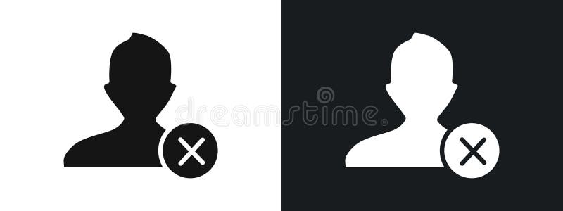 Block User Icon Linear Graphics Set Vector in Black Stock Vector - Illustration of network, sign ...