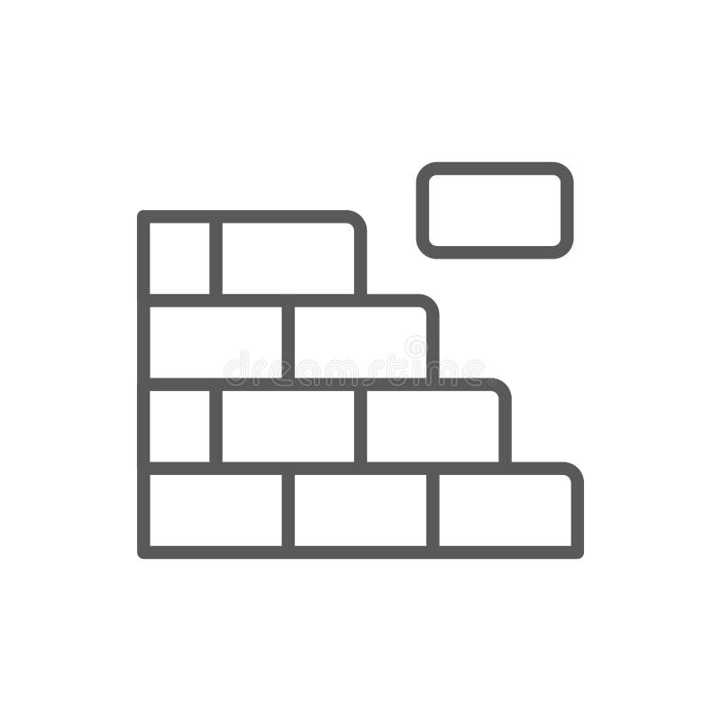 Block Wall Vector Icon Symbol Isolated on White Background Stock Vector ...