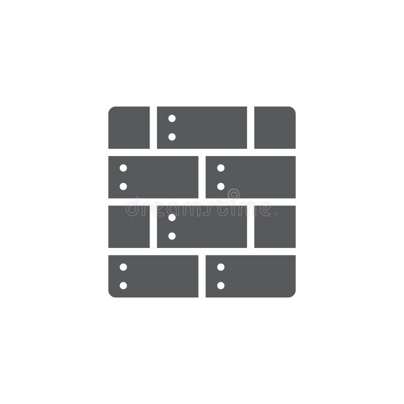 Block Wall Vector Icon Symbol Isolated on White Background Stock Vector ...