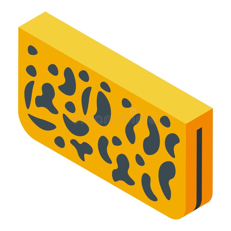 Block of Yellow Cheese with Blue Mold Isometric Icon Stock Illustration ...