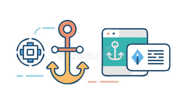 Blockchain Anchor, Crypto Security, Vector Design Generative AI Stock ...