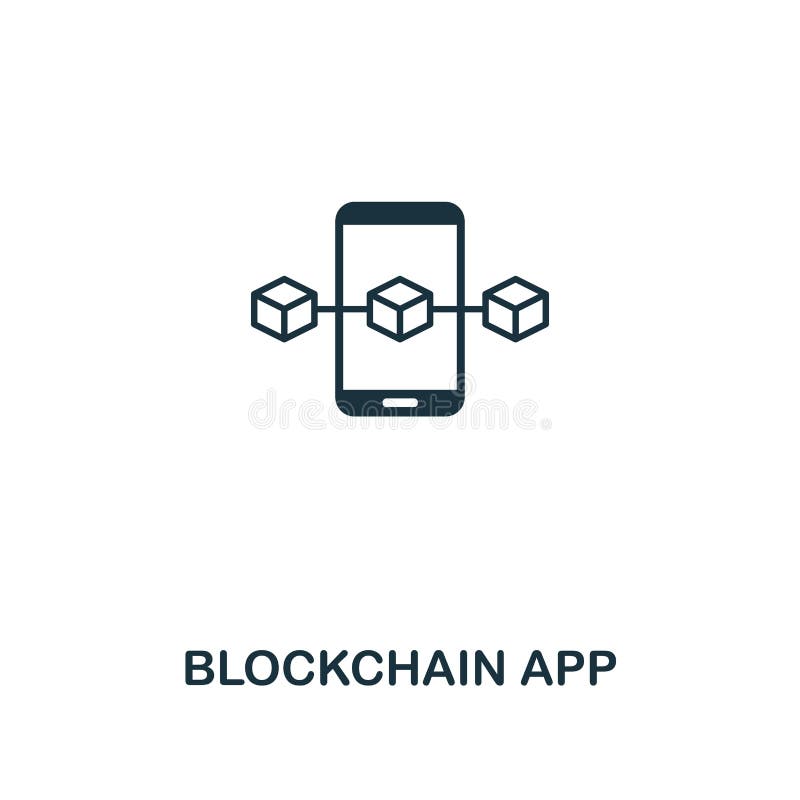 Blockchain App Outline Icon Thin Line Style Design From Blockchain