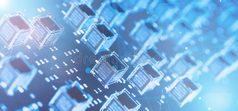 Blockchain. Artificial Intelligence. Abstract Technical Background. Computer Code. Hacker Attack ...