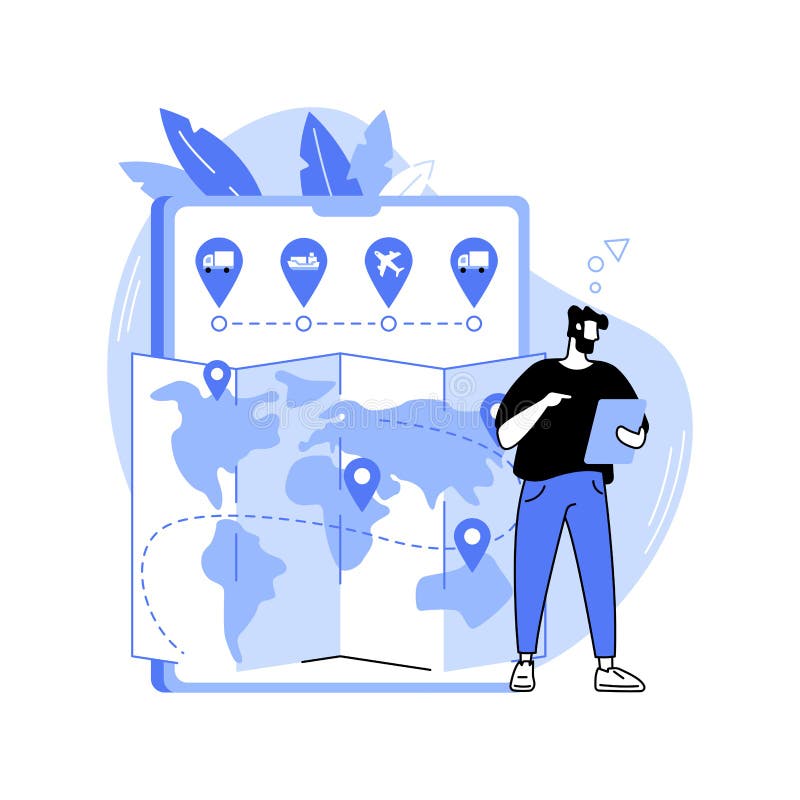 Blockchain-backed Logistics Isolated Cartoon Vector Illustrations ...