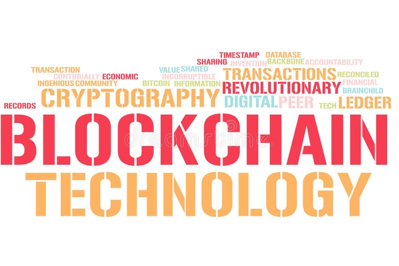 Words Cloud with Blockchain Stock Illustration - Illustration of ledger ...