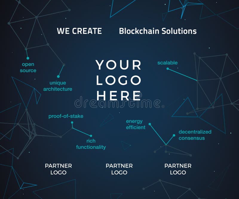 Blockchain Banner, Card, Display, Neural Network Background, Creative ...