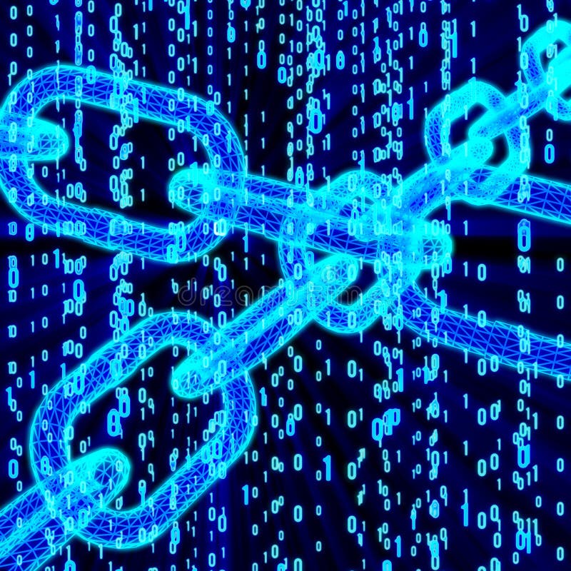 Blockchain Binary Computer Code Stock Illustration - Illustration of ...