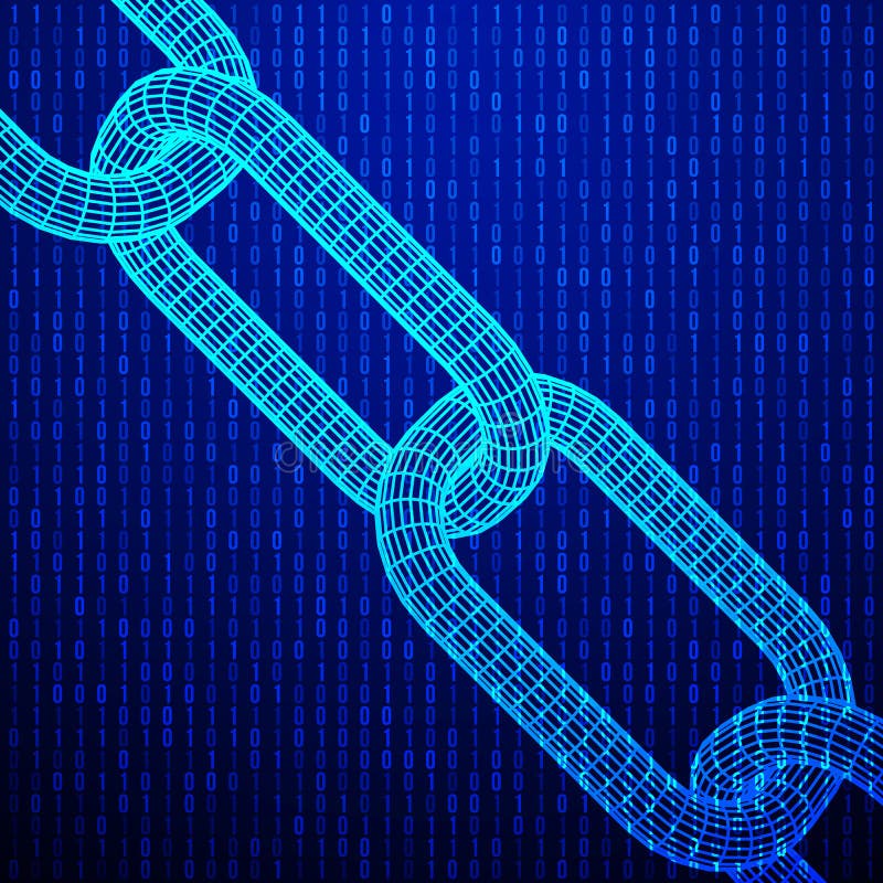 Blockchain Binary Computer Code Stock Illustration - Illustration of ...
