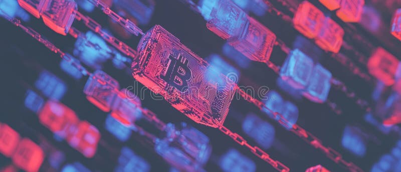 Blockchain Blocks Create a Vibrant Abstract Connection in Digital Space ...