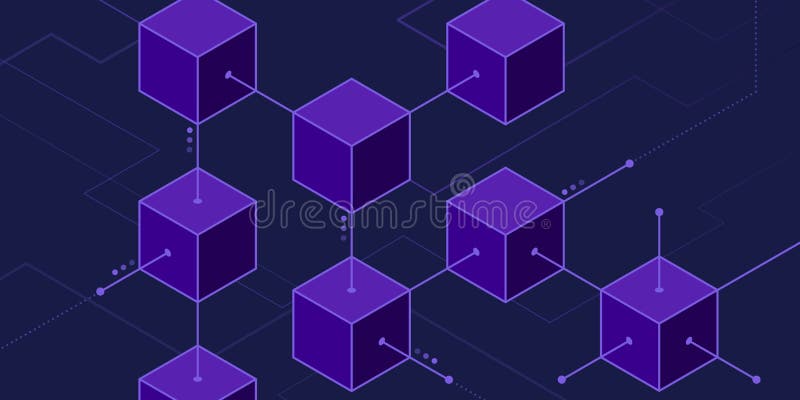 Blockchain: Blocks Joined Together in a Network Stock Vector ...