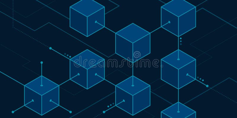 Blockchain: Blocks Joined Together in a Network Stock Vector ...