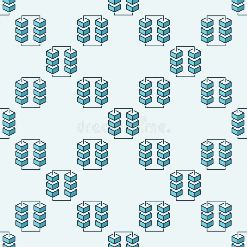 Blockchain with 6 Blocks Vector Blue Seamless Pattern - Block Chain ...