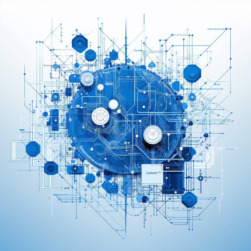 Blockchain Blueprint - Blueprint-style Design with Blockchain Elements ...