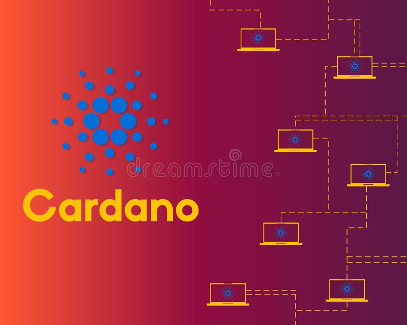 Blockchain Cardano Connected Style Background Stock Vector Illustration Of Economy Computer
