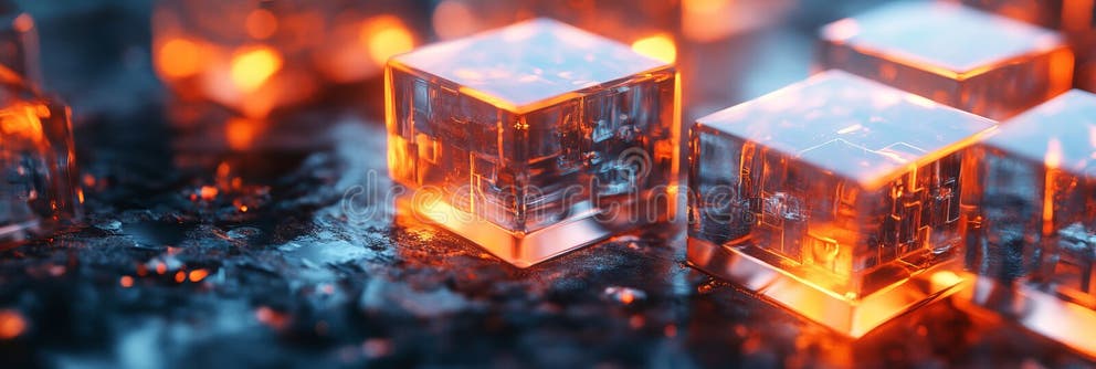 A Computer Chip is Shown in a Red and Blue Color Scheme Stock ...