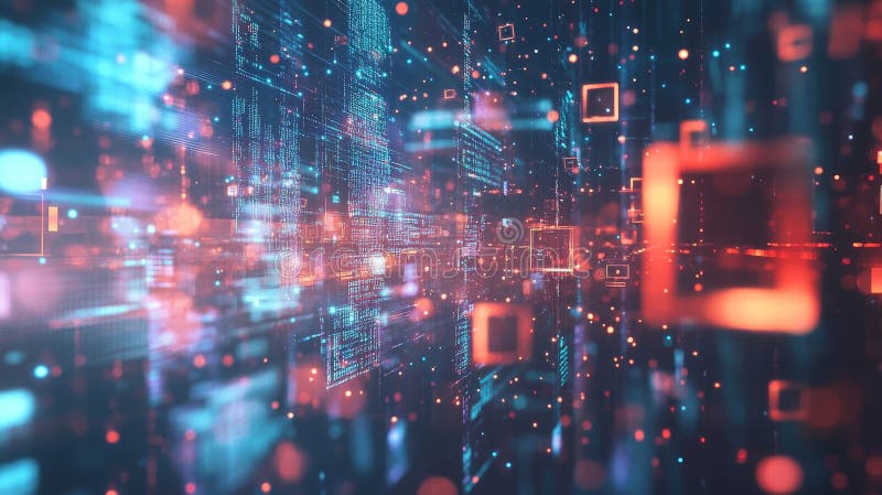 A Computer Screen with a Lot of Numbers and Letters Stock Illustration ...