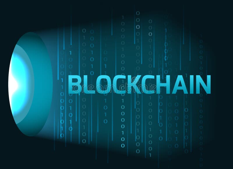 Blockchain Concept with Binary Code. Stock Vector - Illustration of digital, innovation: 118026821