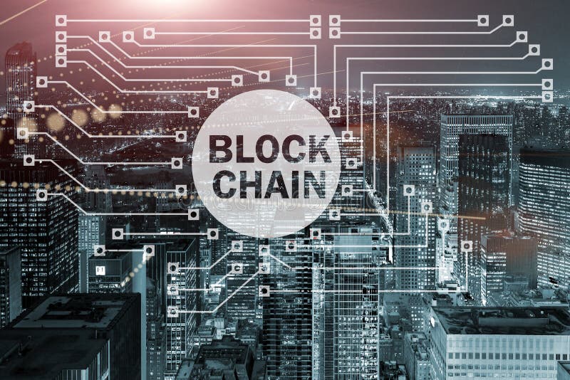 The Blockchain Concept in Database Management Stock Photo - Image of ...