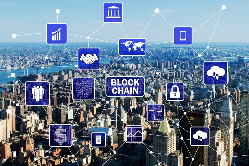 The Blockchain Concept in Database Management Stock Photo - Image of ...