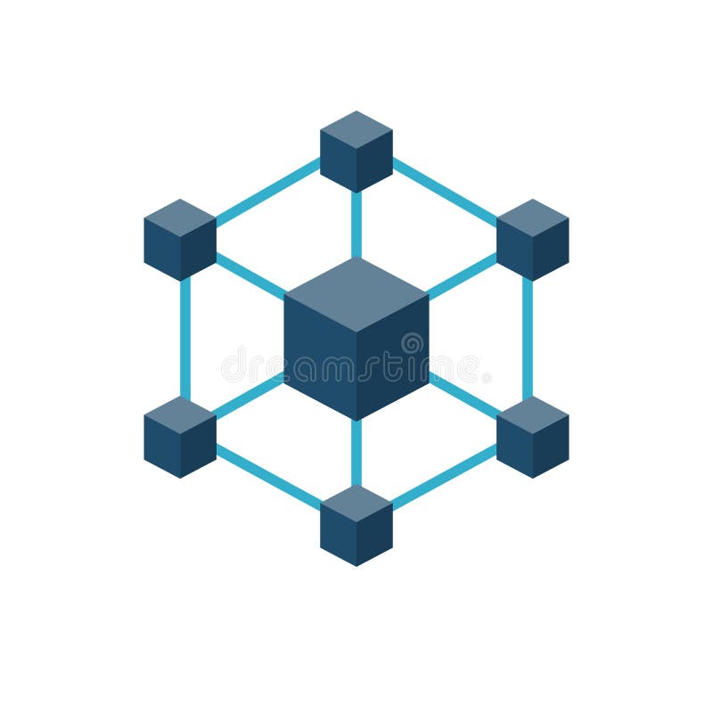 Blockchain Vector Icon Stock Vector Illustration Of Blue 119831950